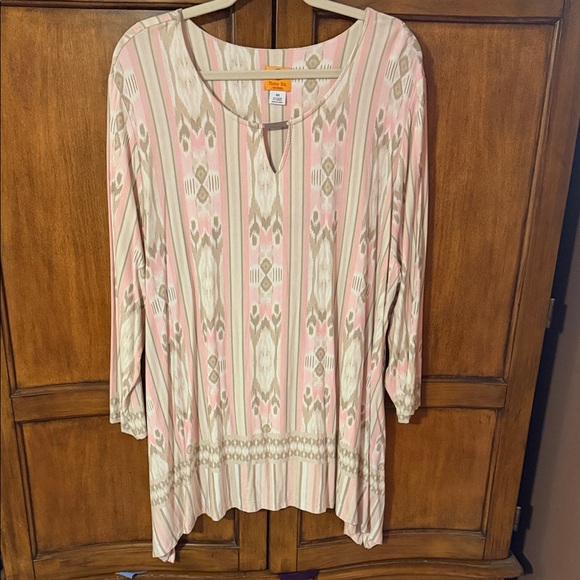 Ruby Rd. | Tops | Ruby Rd Pink And Cream Patterned Tunic | Poshmark